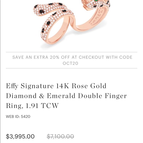 Effy | Jewelry | Effy Custom Made White Gold Double Ring | Poshmark